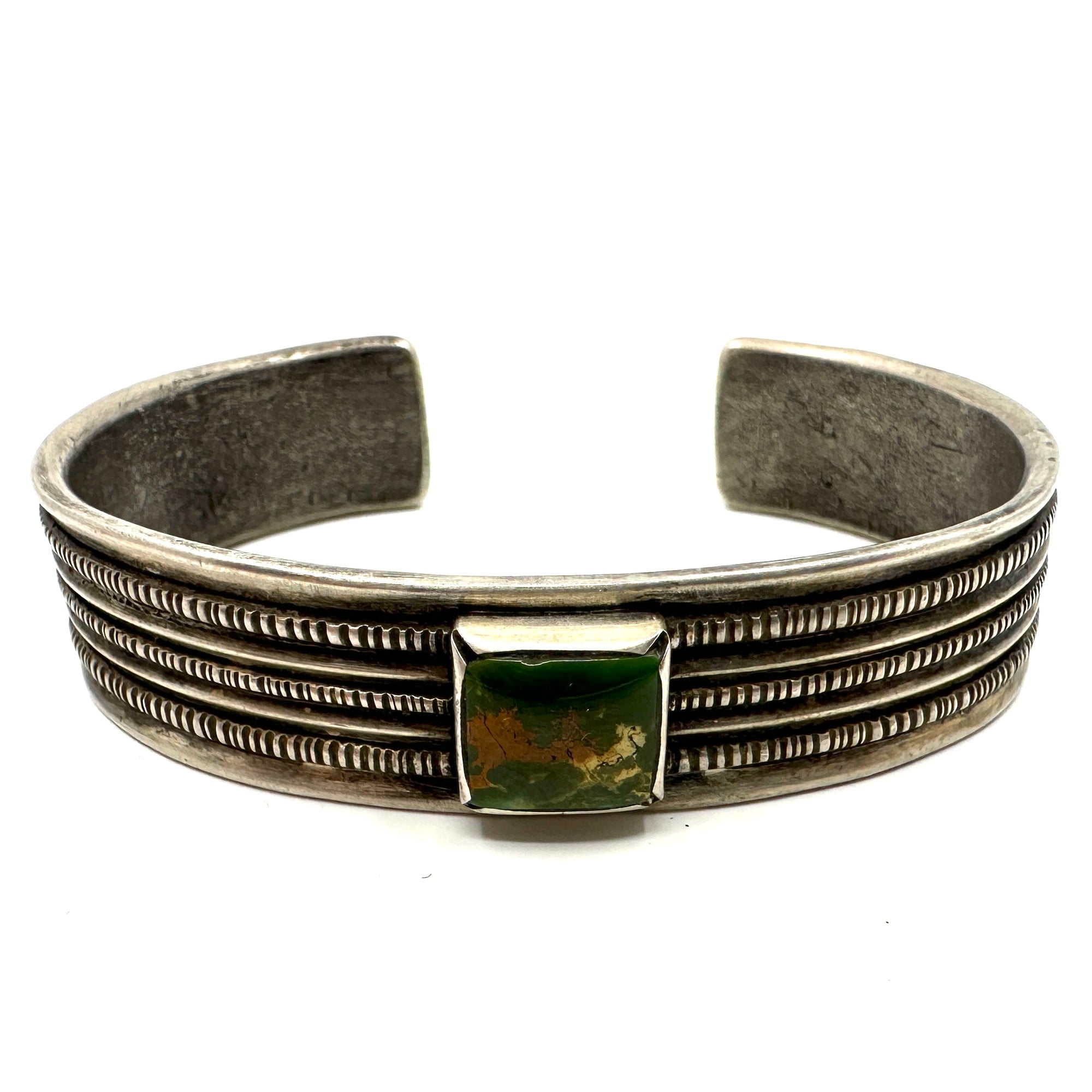 Coin Silver Three-Rope Bracelet with Harcross Turquoise by Joe O'Neill ...