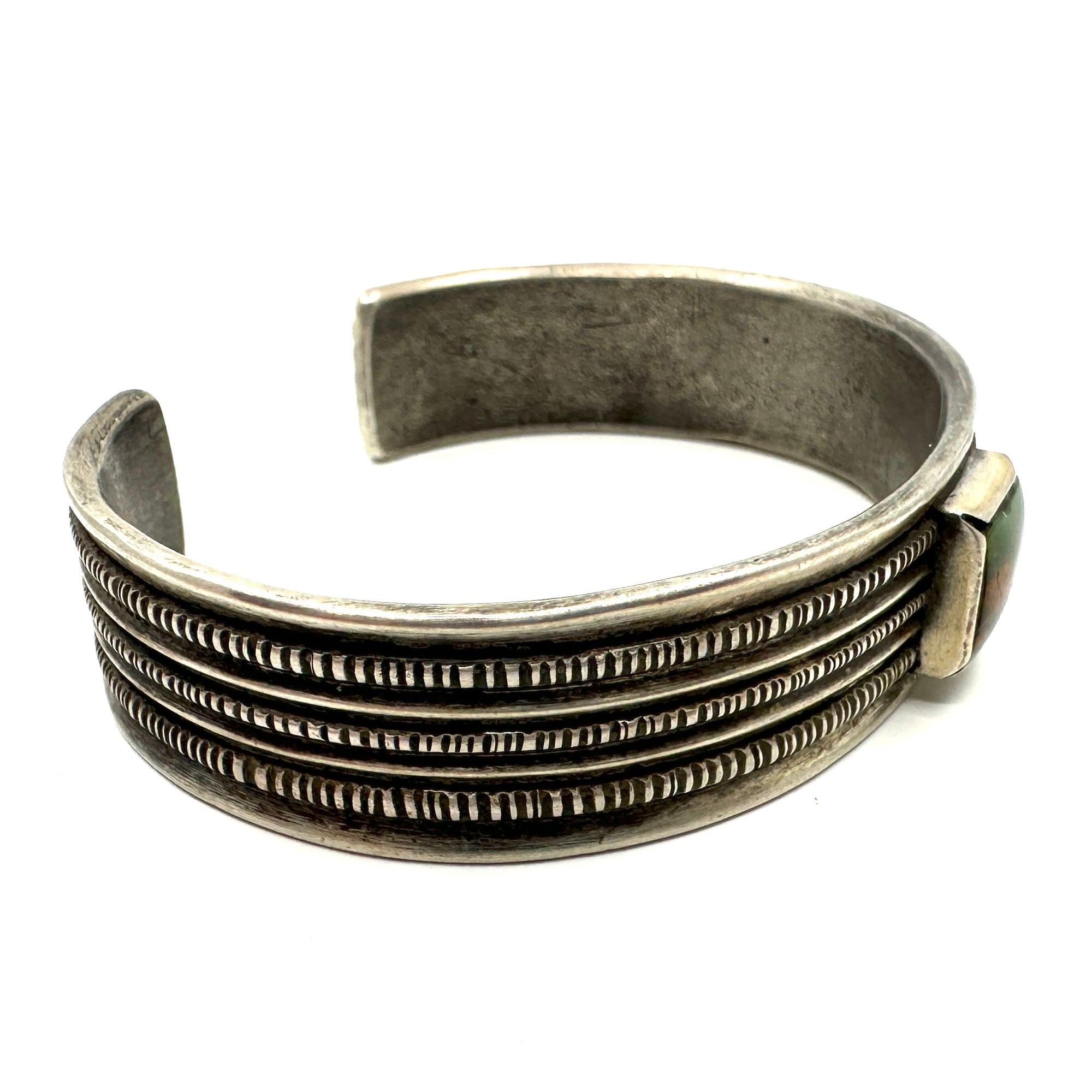 Coin Silver Three-Rope Bracelet with Harcross Turquoise by Joe O'Neill ...